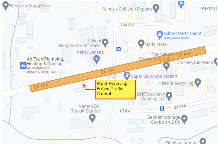 Road repaving project underway for portion of 25th | City of Vernon