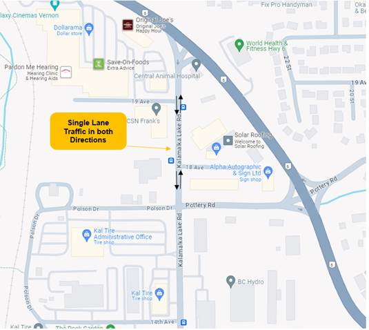 Temporary Traffic Disruption for Portion of Kalamalka Lake Road Next ...